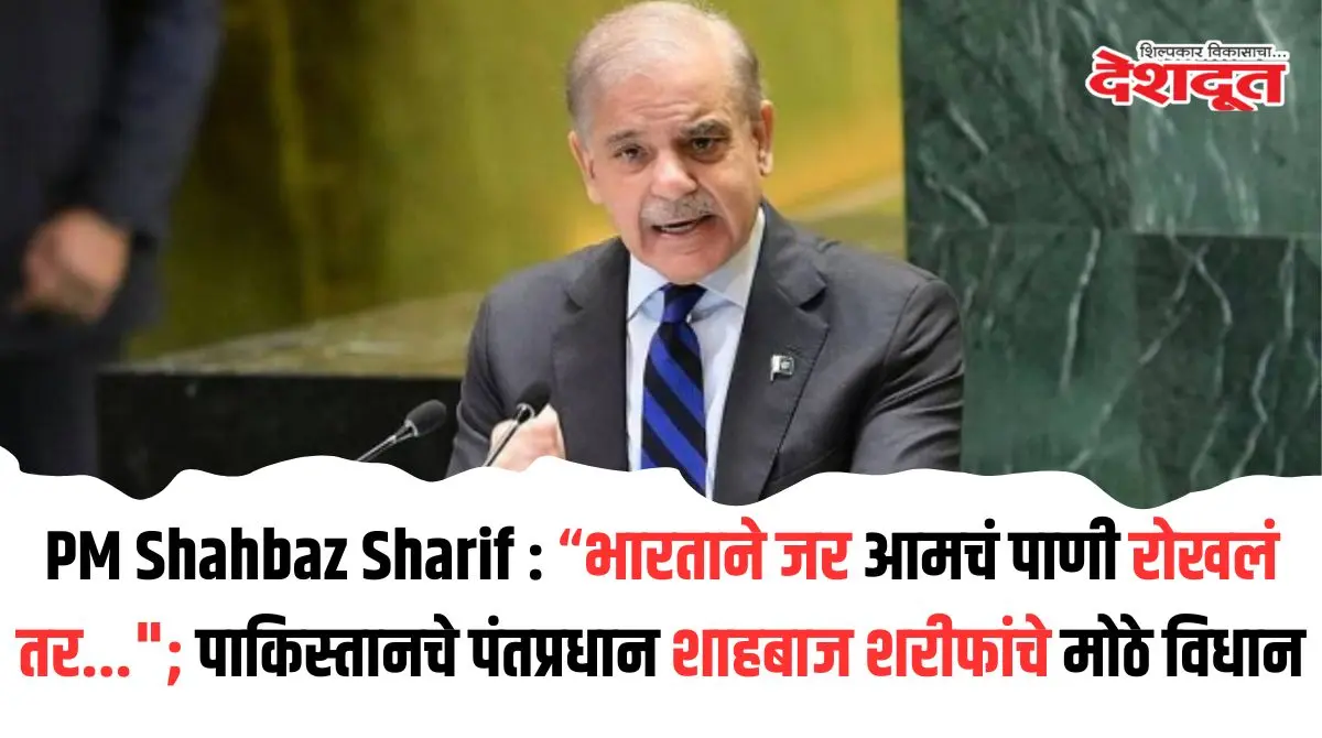 PM Shahbaz Sharif : “भारताने जर आमचं पाणी रोखलं तर..."; पाकिस्तानचे पंतप्रधान शाहबाज शरीफांचे ...